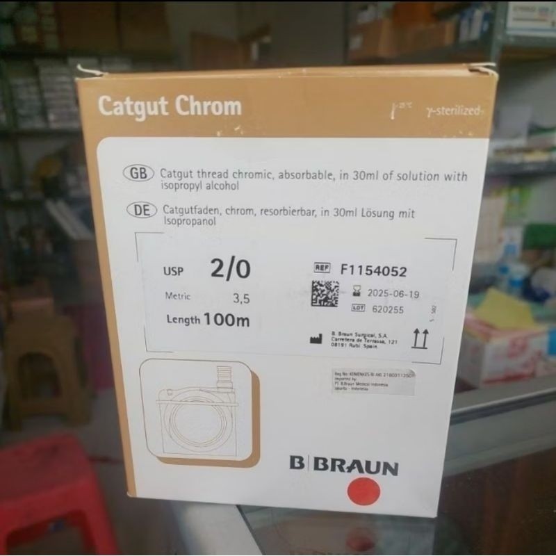Jual Benang Catgut Roll Chromic 2/0 Bbraun 100meter | Shopee Indonesia
