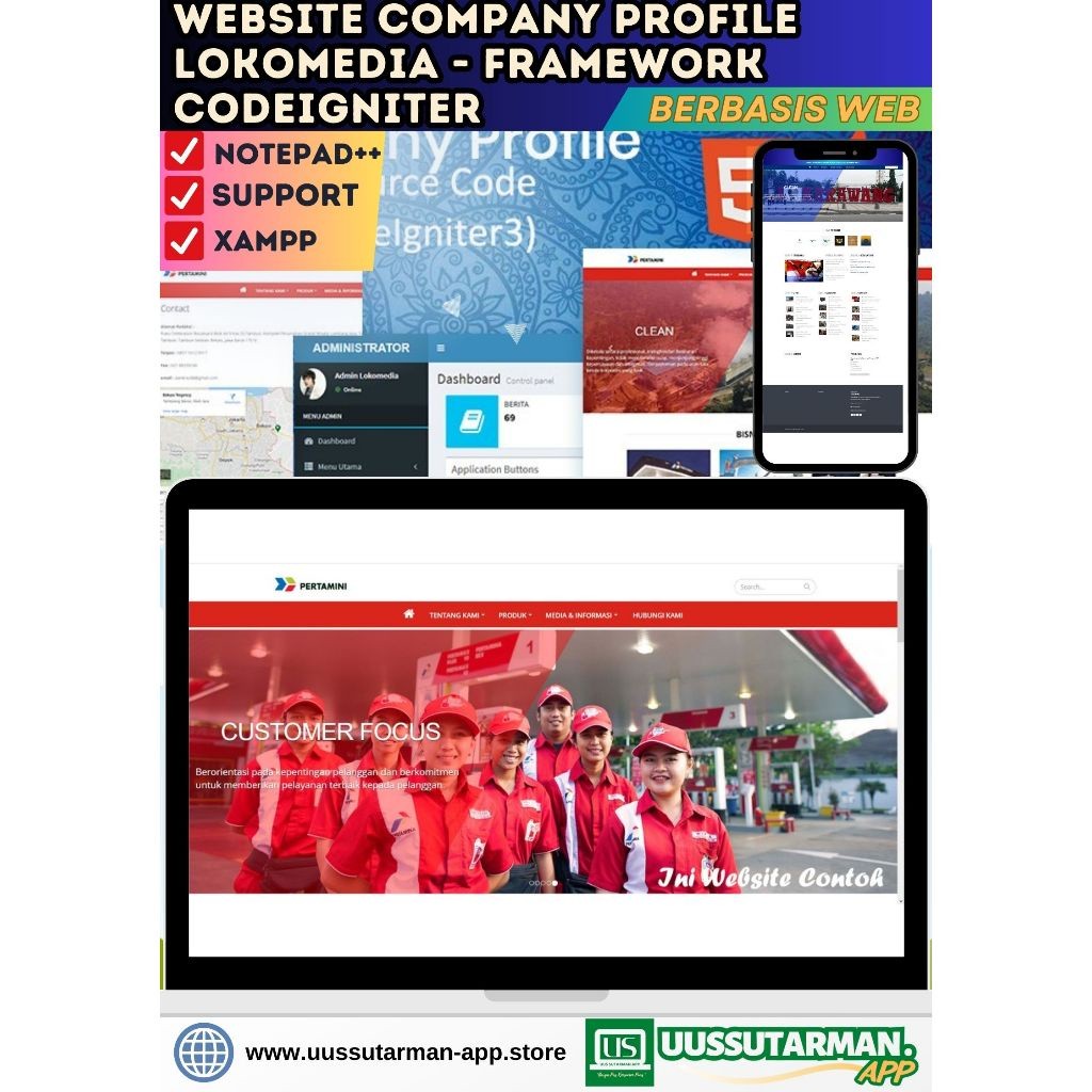 Jual Source Code Full Website Company Profile Lokomedia Template pertamini - Framework ...