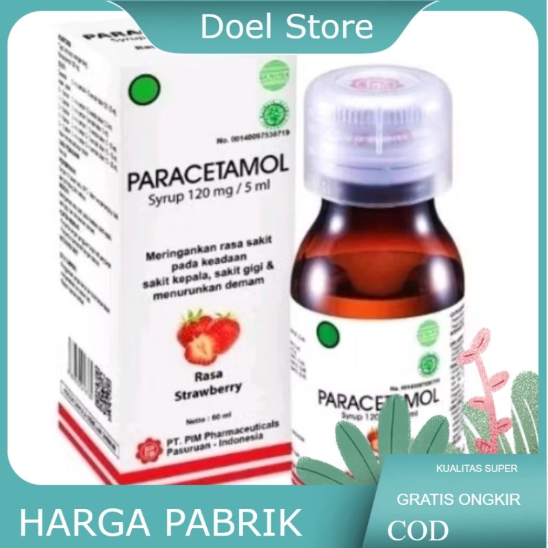 Jual paracetamol pim syrup untuk penurun panas/ demam sakit Gigi flu ...