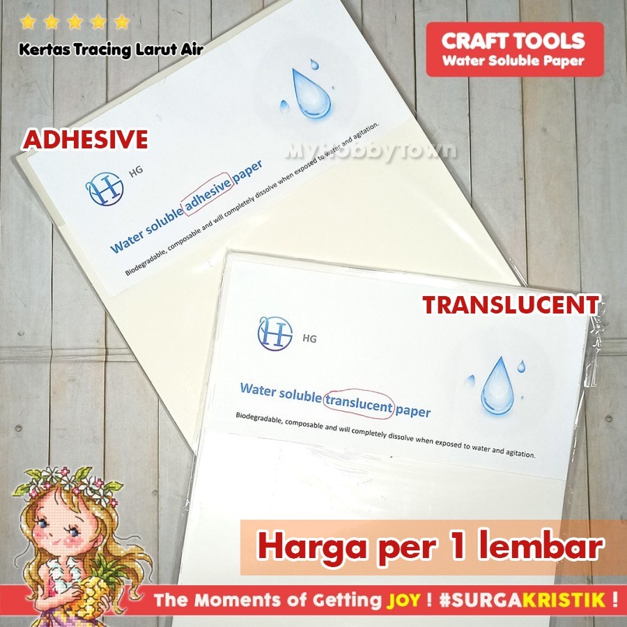 Jual Water Soluble Paper Kertas Larut Dalam Air Transfer Paper Sulam ...