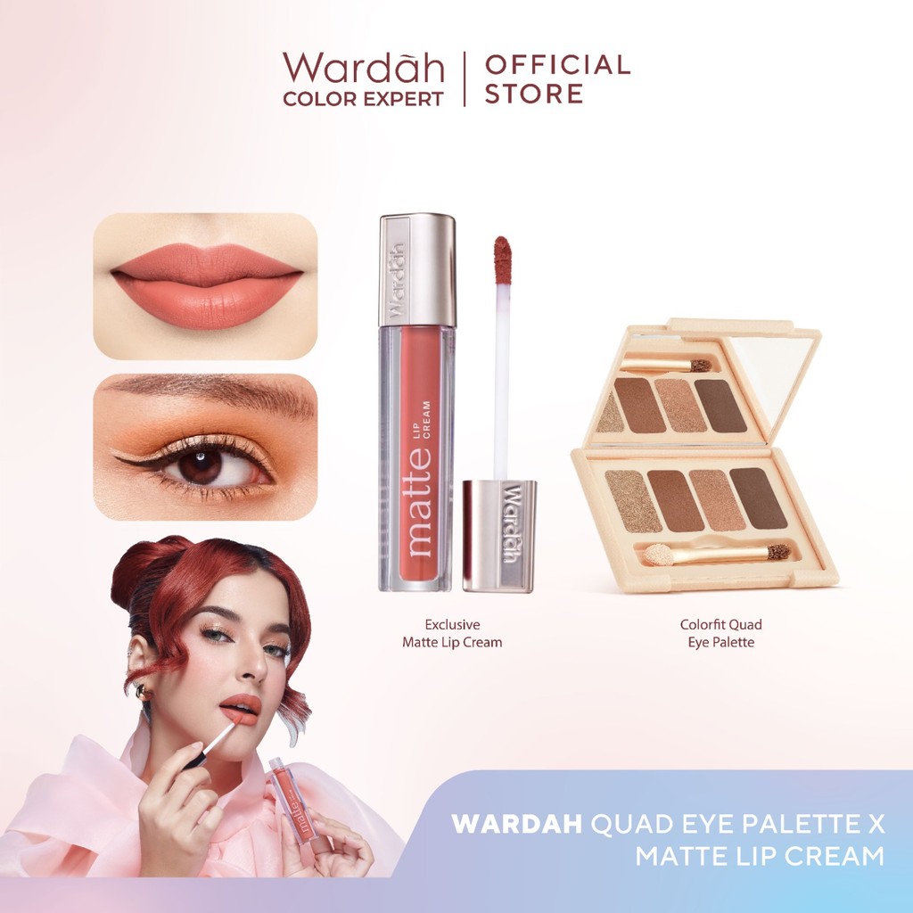 Jual [BUNDLE] WARDAH Paket Colorfit Quad Eye Palette + Matte Lip Cream ...
