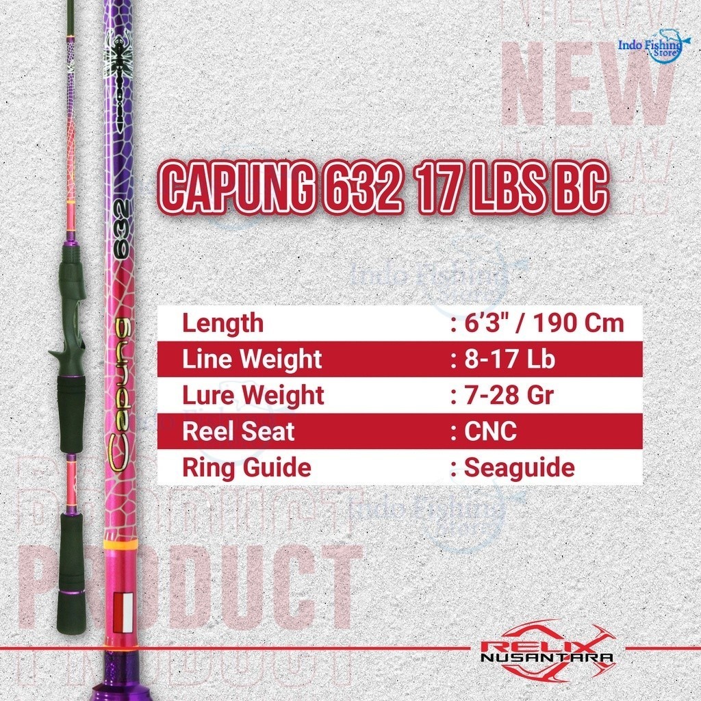 Jual Joran Capung 632 RELIX NUSANTARA Spinning dan Baitcasting 8-17lb ...
