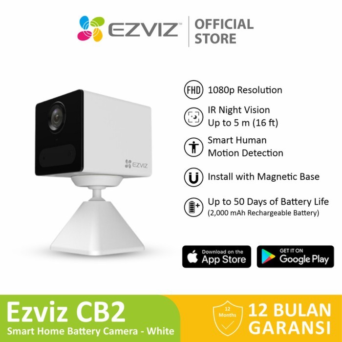 Jual EZVIZ CB2 2MP 1080P KAMERA CCTV WIFI CAMERA BATERAI AUDIO IR ...
