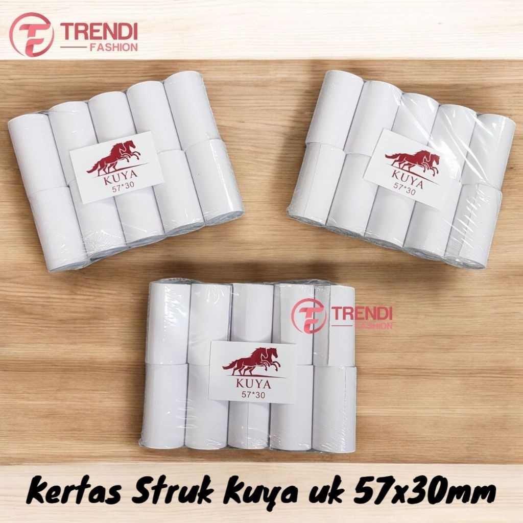 Jual BS Kertas Thermal Kertas Struk Kuya Polos Paper Roll Uk 57 x 30mm ...