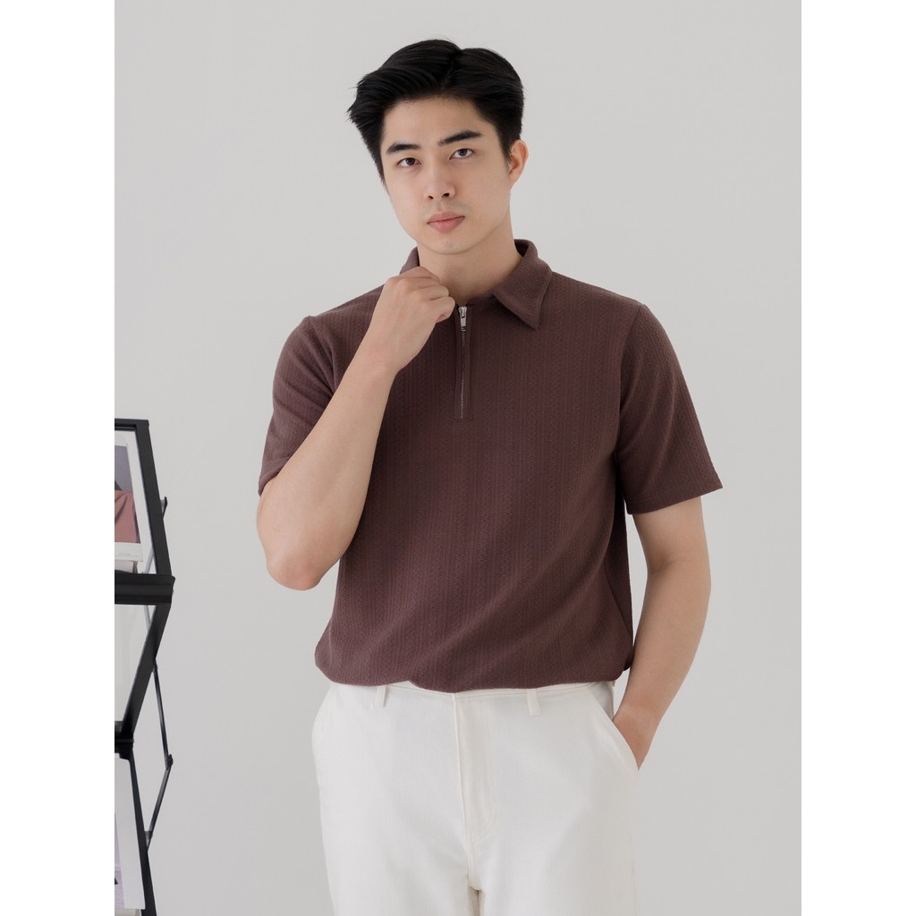 Jual Hey Man Polo Zipper Aborigin Knit | Kaos Polo Bahan Knit Pria ...