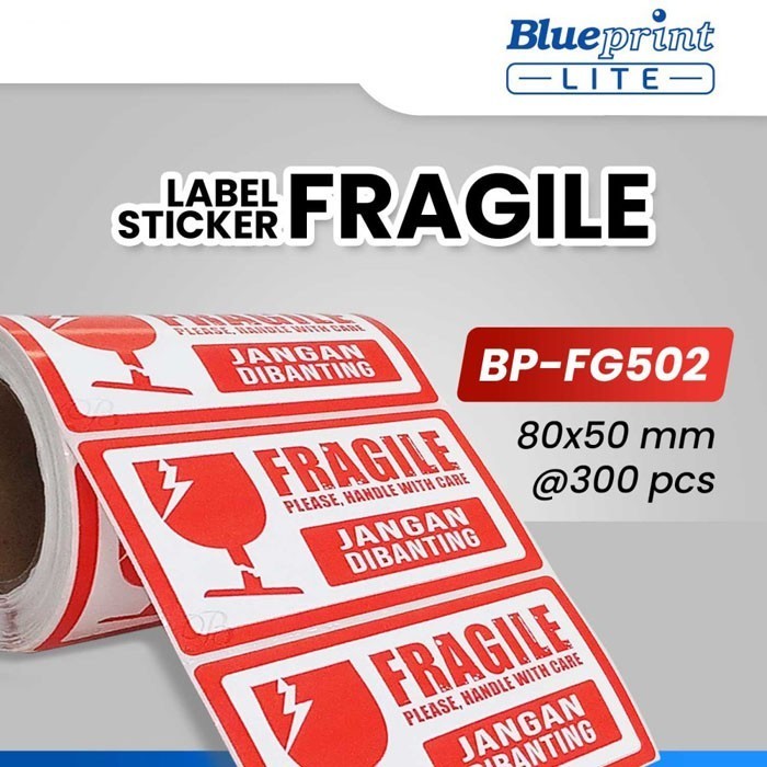Jual Blueprint Lite Label Stiker Semi Coated Sticker Fragile Jangan ...