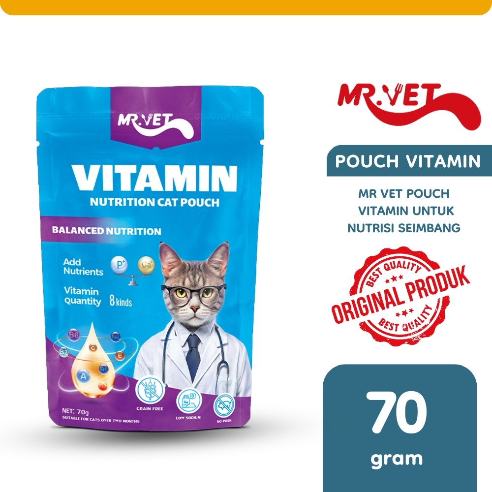 Jual Mr Vet Pouch Vitamin Nutrition Cat Makanan Basah Kucing 70g ...