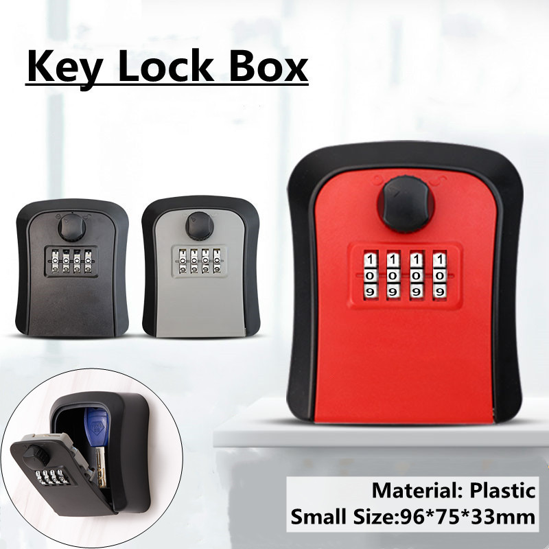 Jual Wall Mounted Key Secret Box Storage Organizer 4 Digit Password ...