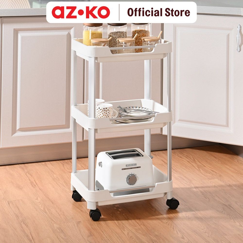 Jual AZKO Stora Rak Troli 3 Tingkat 40x28x74 cm - Putih Tempat ...