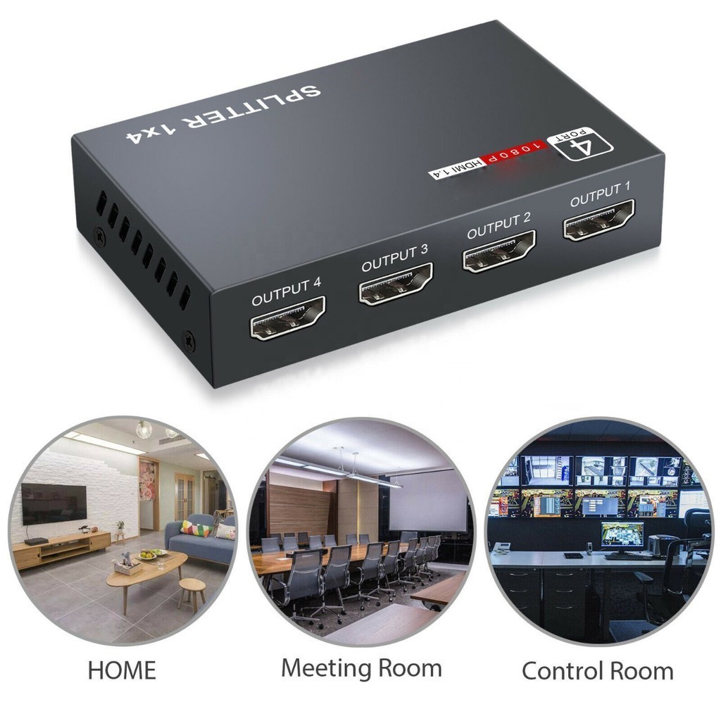 Jual JIUCHON Splitter Colokan 4 Output 1x4 Port HUB HD 4K 1080P 3D ...