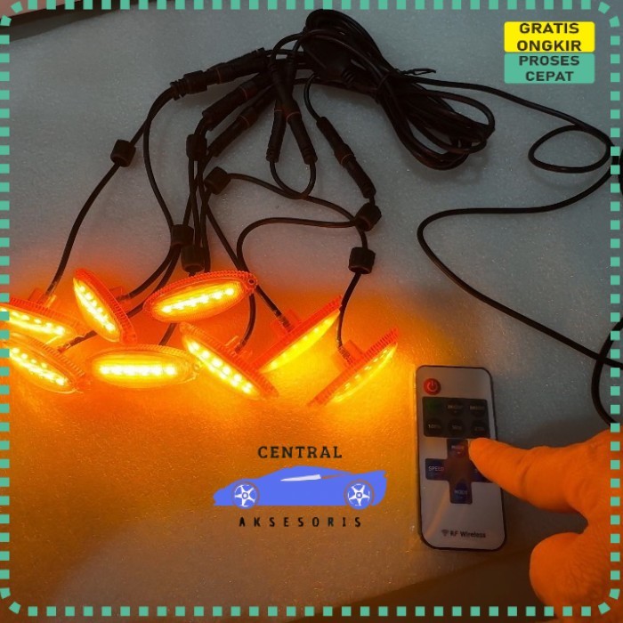 Jual (IJT) Lampu Led Grill TRUK BIS 24 Volt Nyala RGB Atau Kuning 8 ...