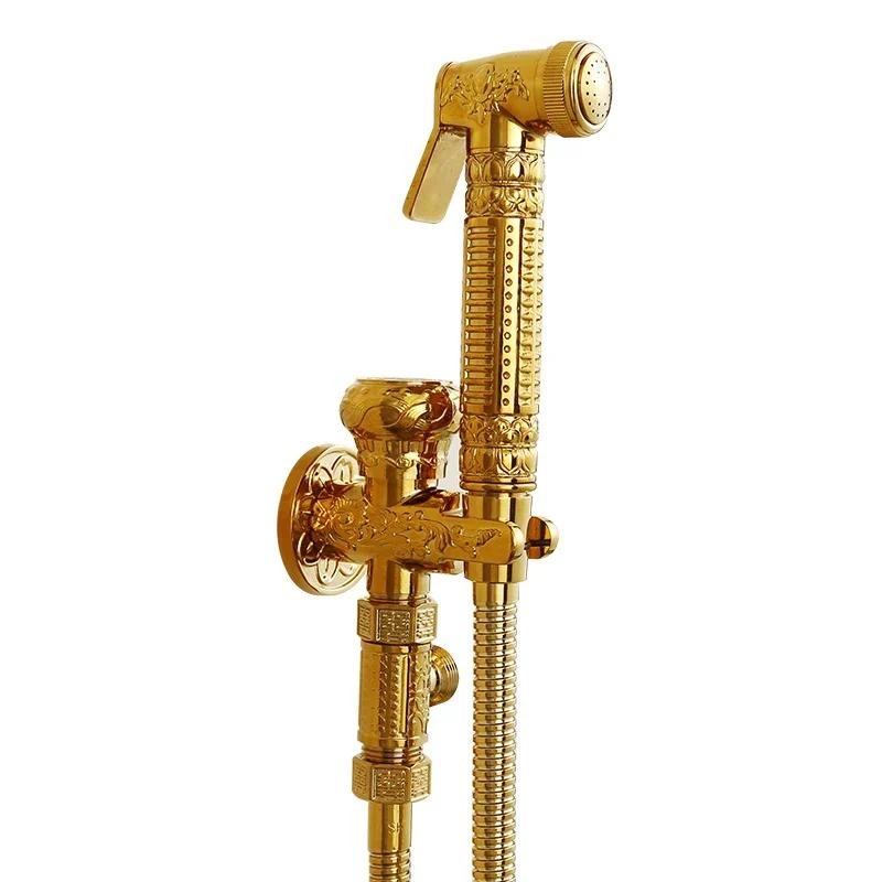 Jual ~Health Faucet Golden Body Cleaner Copper Toilet Angle Valve Spray ...