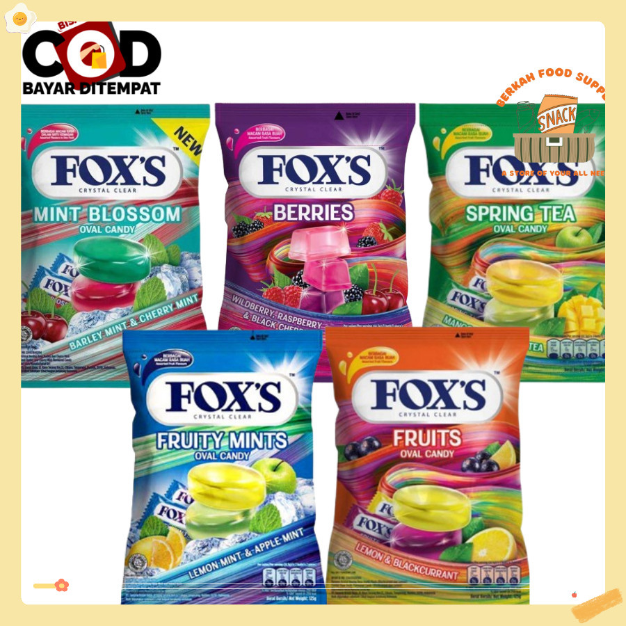 Jual YERAH - Permen Fox's Oval Candy 125gr Berries Lemon Blackcurrant ...