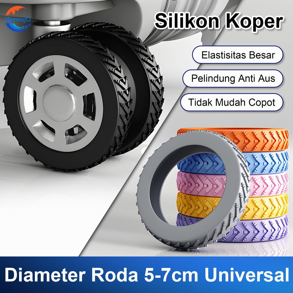 Jual Heywego Silikon Pelindung Roda Koper 360 Luggage Trolley Wheel ...
