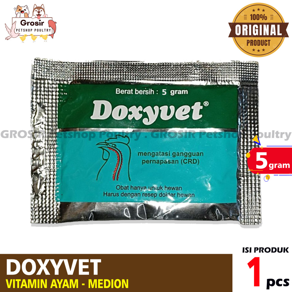Jual Obat CRD Ayam Doxyvet 5 Gram Obat Ayam Ngorok Anti Crd Obat Pilek ...