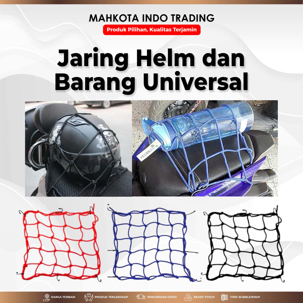 Jual Jaring Helm Buat Di Motor / Jaring Tali Pengikat Barang Bagasi ...
