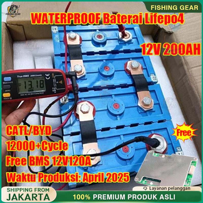 Jual 12V 200AH /120AH FREE BMS Baterai Barang baru Baterai Lifepo4 Baterai Surya Kekuatan Besar ...