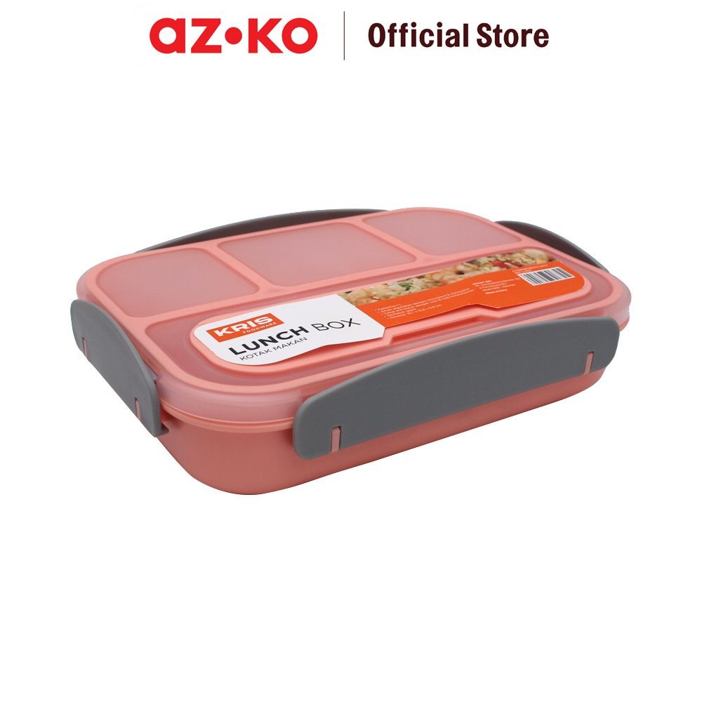Jual AZKO Kris 1 ltr Kotak Makan 4 Sekat - Pink Lunch Box Food Grade Food Box Kotak Bekal Makan ...