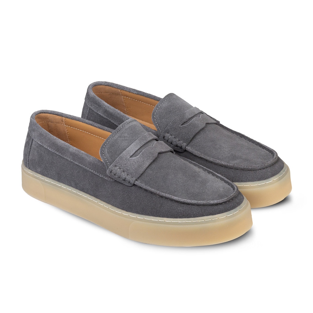 Jual Carlo Penny Loafers Gray - Nappa Milano - Sepatu Kulit | Shopee ...