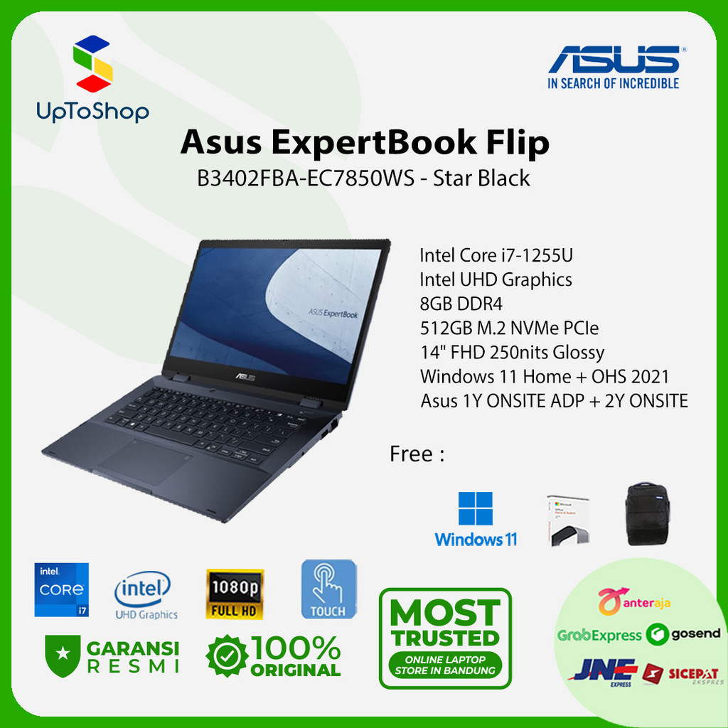 Jual Asus ExpertBook Flip B3402FBA-EC7850WS Core i7-1255U 8GB 512GB W11 ...