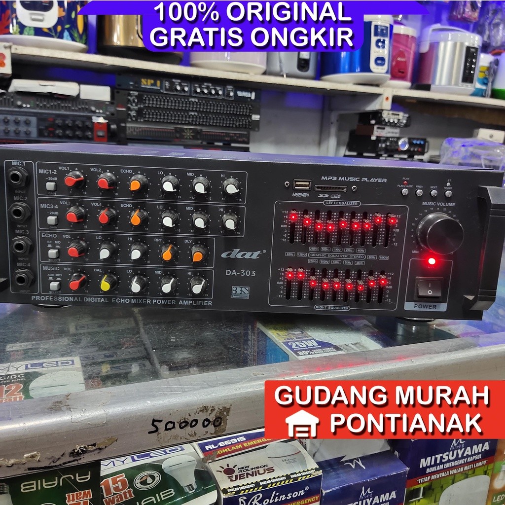 Jual POWER AMPLIFIER AMPLI BLUETOOTH DAT 4 channel DA303 DA 303 KUAT ...