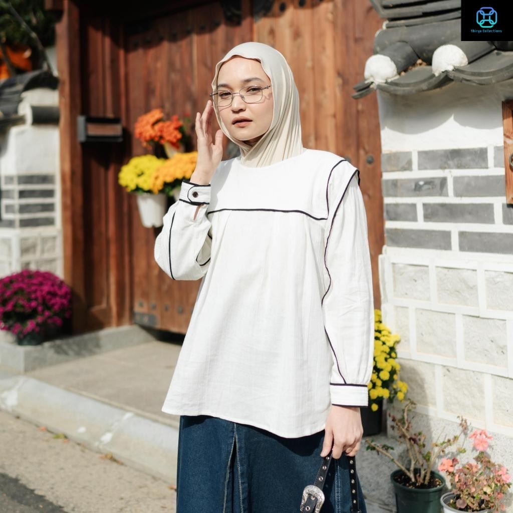 Jual Orimoza Jaemi Blouse Korean Bahan Crinkle Premium | Shopee Indonesia