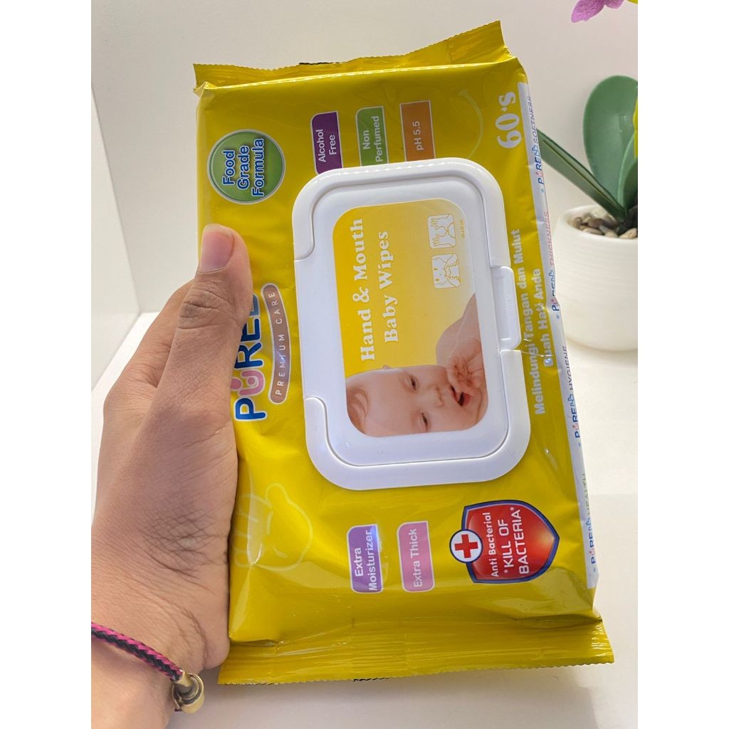 Jual PURE BABY HAND & MOUTH BABY WIPES 60s (tisu basah bayi) | Shopee ...