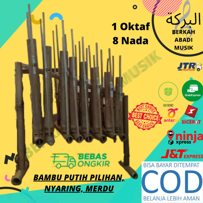 Jual angklung bambu angklung 8 nada angklung 1 Oktaf Calung bambu bisa ...