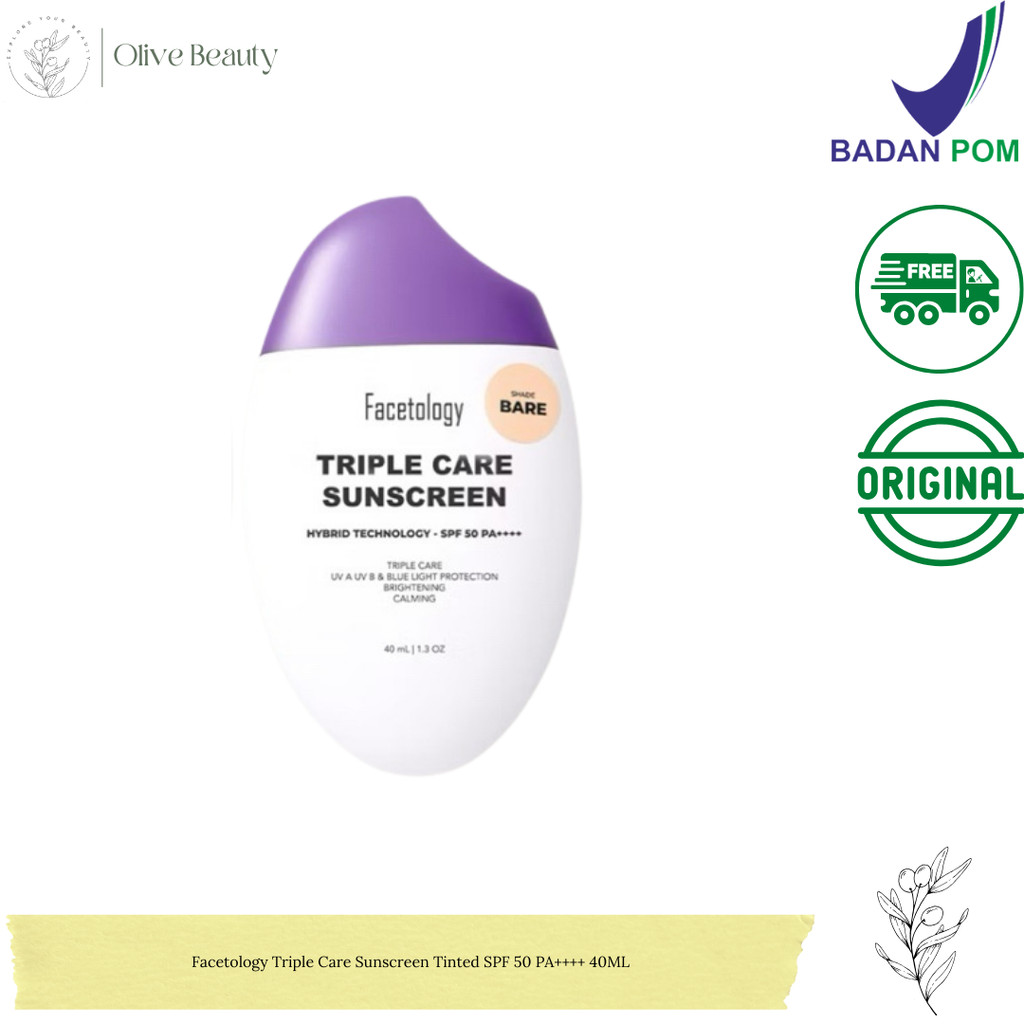 Jual Facetology Triple Care Sunscreen Tinted SPF 50 PA++++ 40ML | Shopee Indonesia