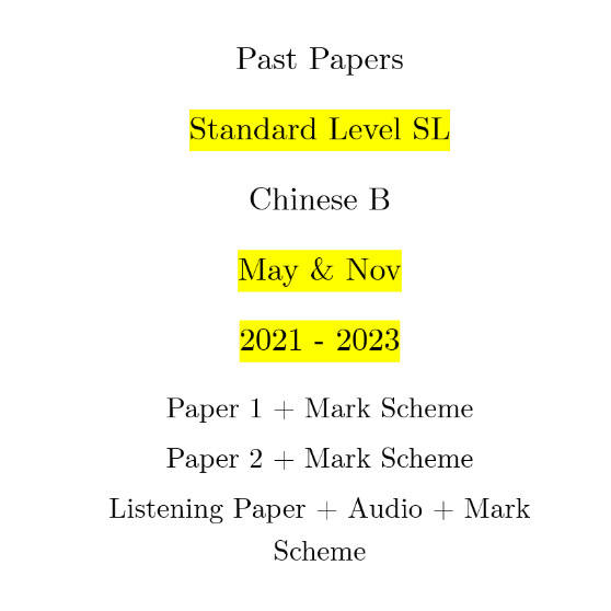 Jual [Hardcopy] IB Diploma Past Papers SL Chinese B Tahun 2021 - 2023 ...