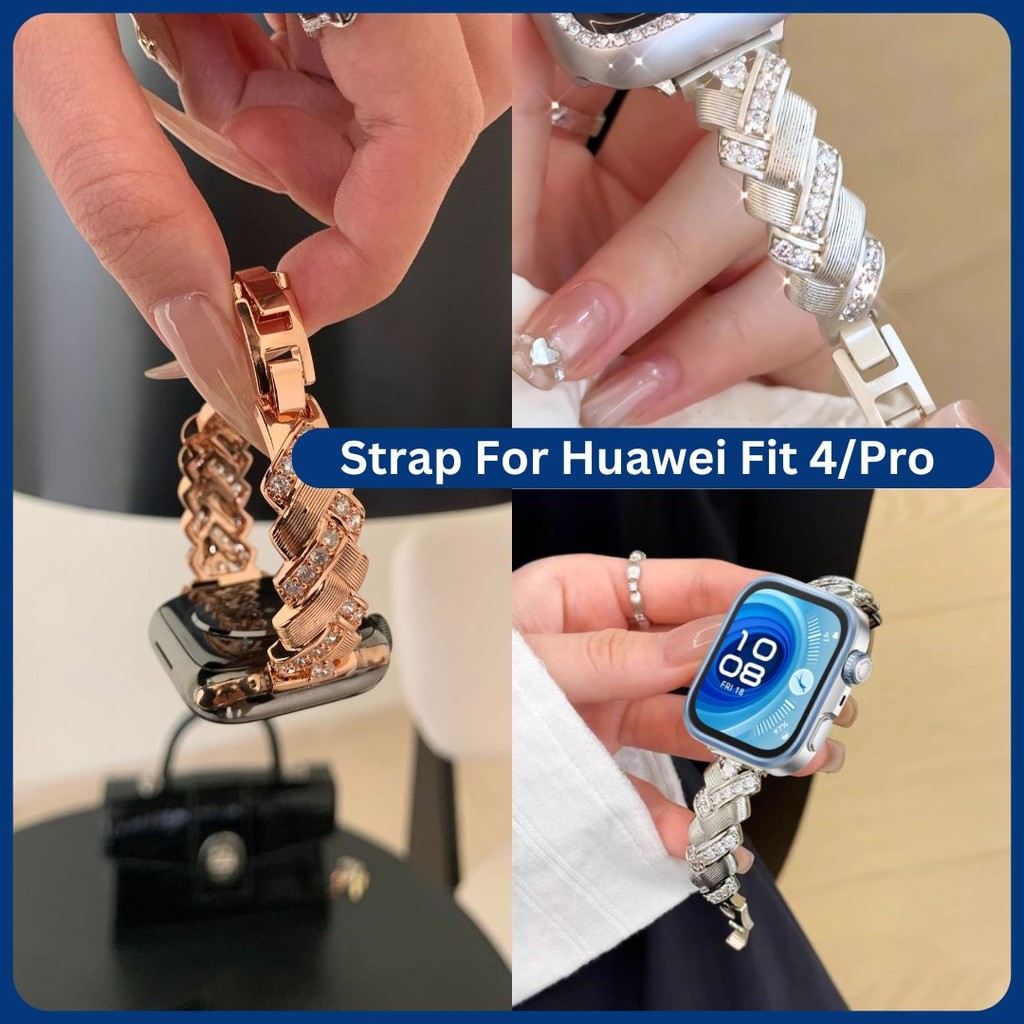 Jual Whear Ear Diamond Metal Strap for Huawei watch Fit 4/Pro | Shopee ...