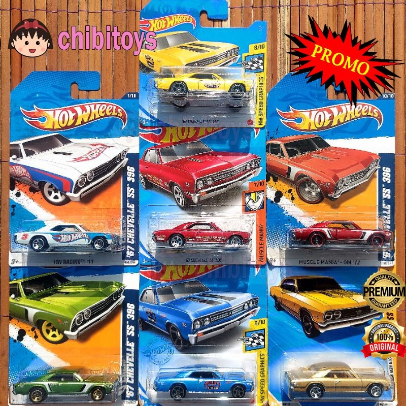 Jual HOTWHEELS 67 CHEVELLE SS 396 EMAS HIJAU PUTIH MERAH KUNING BIRU ...