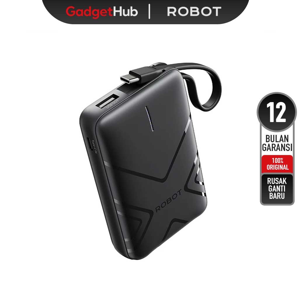 Jual ROBOT Smart Powerbank Mini 37W 10000mAh With Cable USB to Type C ...