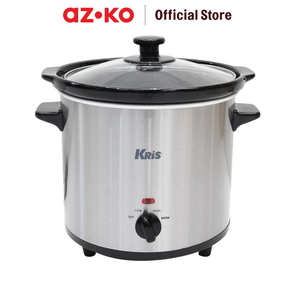 Jual AZKO Kris 3.5 ltr Slow Cooker Round - Silver Alat Masak Kuah Sup ...