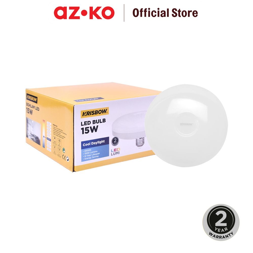 Jual AZKO Krisbow Lumi Mushroom Bohlam Led 15 watt - Cool Daylight Bulb ...
