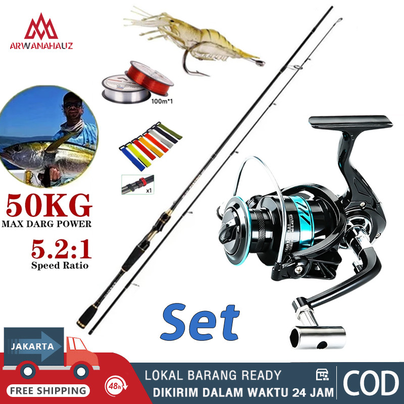Jual Set Joran Pancing Lengkap Murah 17+1BB !!ORIGINAL!! Mesin Pancing Fishing Accessories Big ...