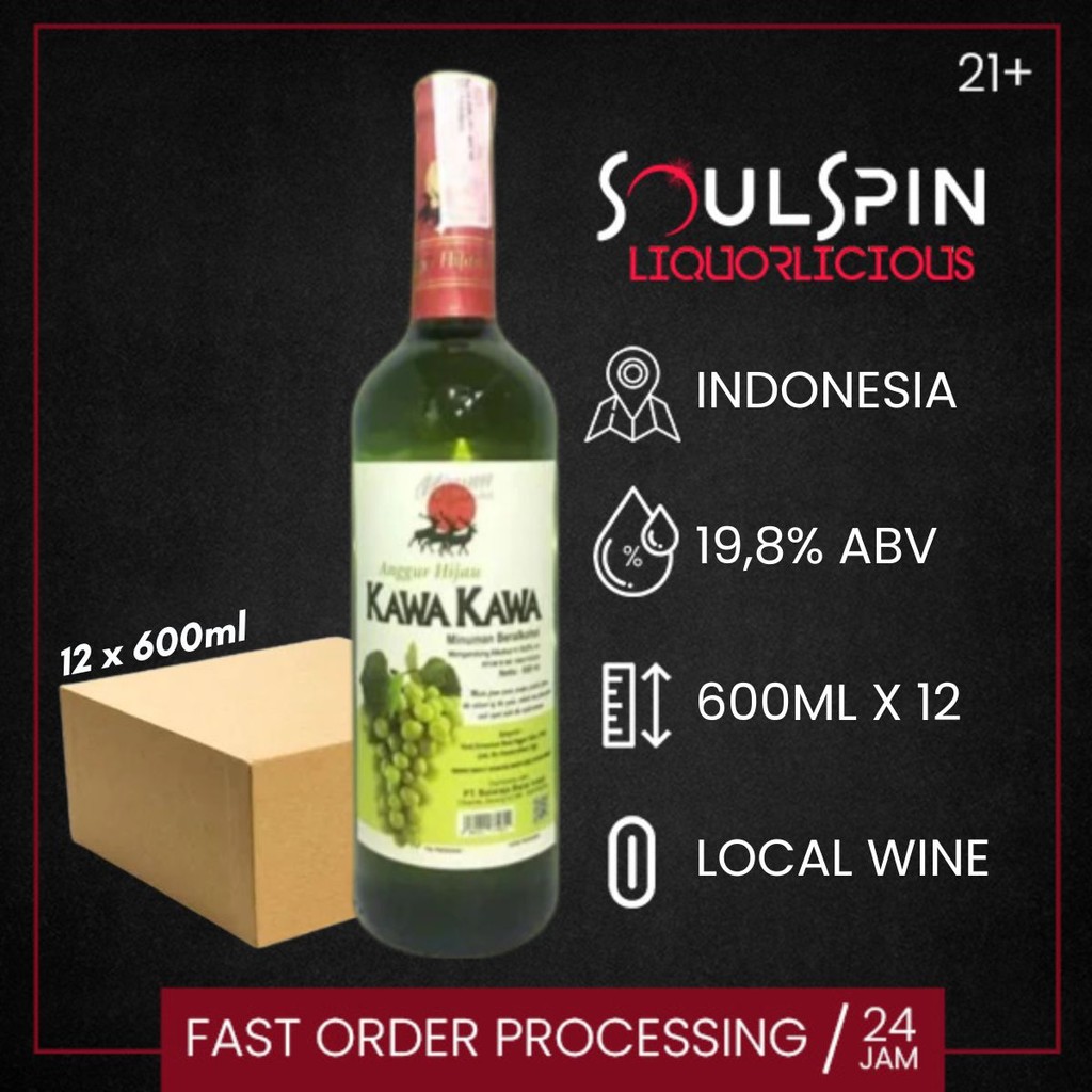 Jual Anggur Hijau Kawa Kawa 600ml [ Dus isi 12 Botol ] Indonesia White ...
