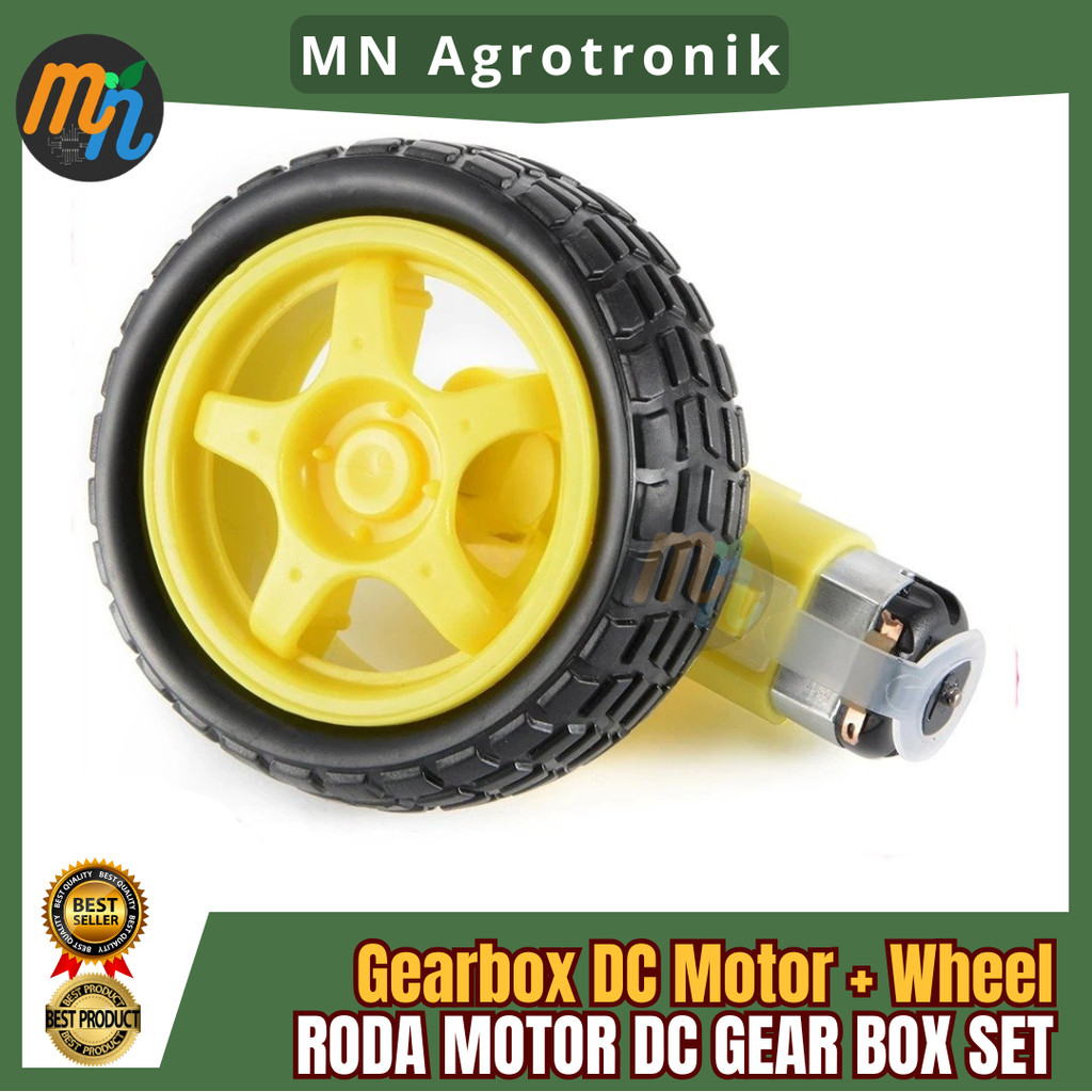 Jual RODA MOTOR DC GEAR BOX SET SMART CAR 1:48 DIY ARDUINO RASPBERRY ...
