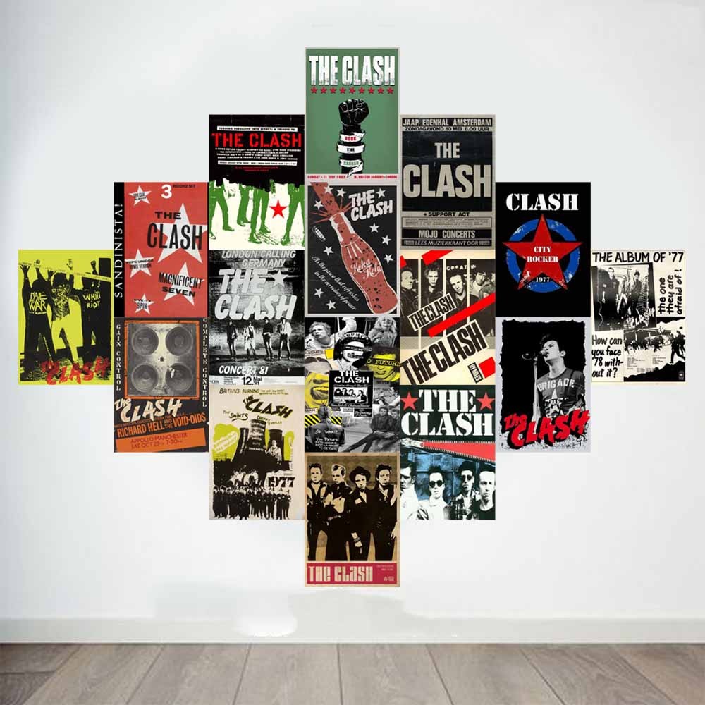 Jual (isi 16pcs) poster dinding aesthetic tema band the clash desain ...