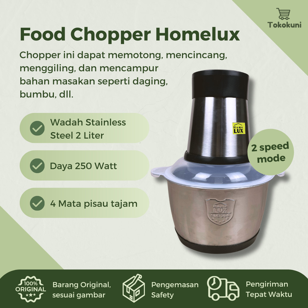 Jual Homelux Food Chopper Blender Penggiling Daging Stainless Steel 2 ...