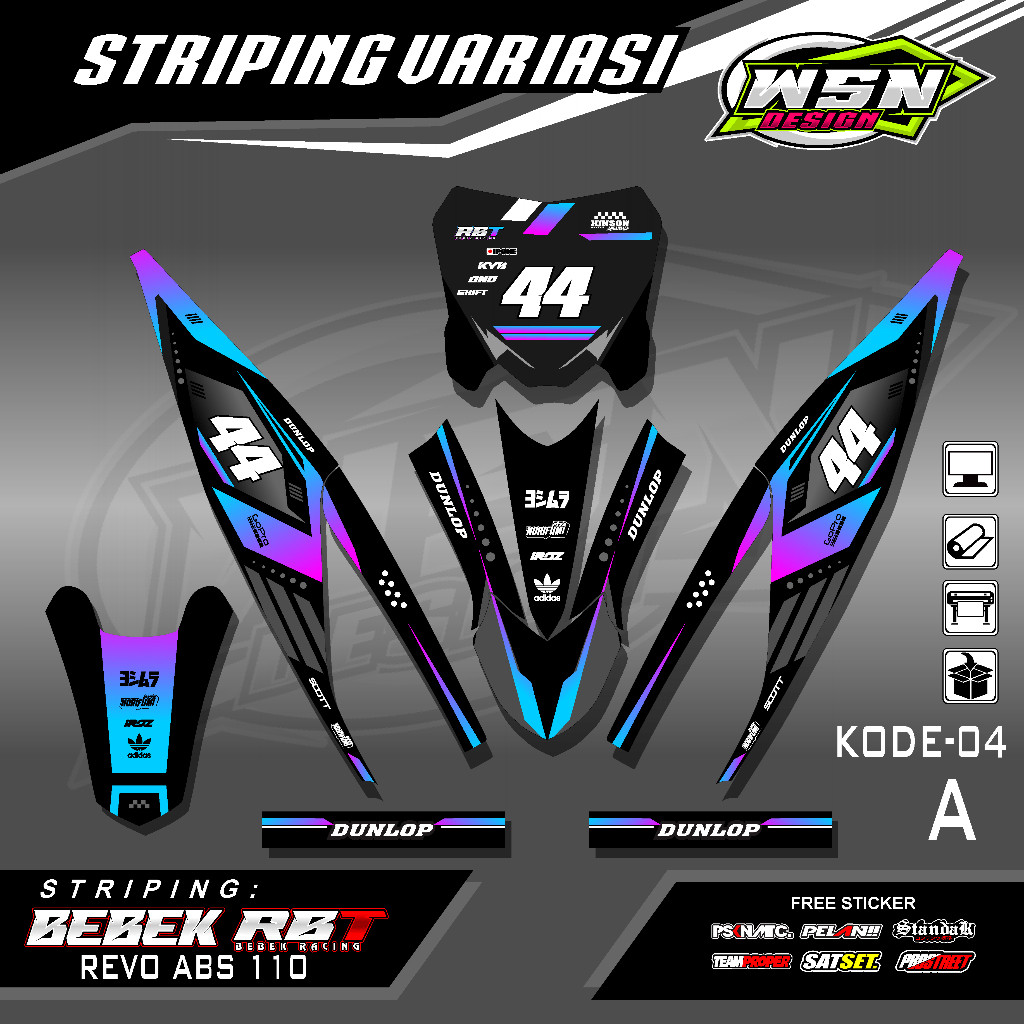 Jual Sticker Striping Revo Abs 110 Motor Rbt Bebek Modif Supermoto ...