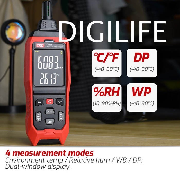 Jual Temperature Humidity Meter Wet Bulb Dew Point Data Logger TASI TA622B | Shopee Indonesia