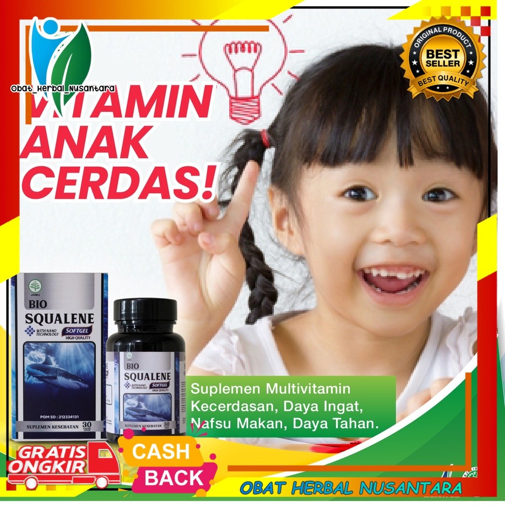 Jual BIO SQUALENE Fish Liver Oil Minyak Ikan Hiu Vitamin Pintar Dan ...