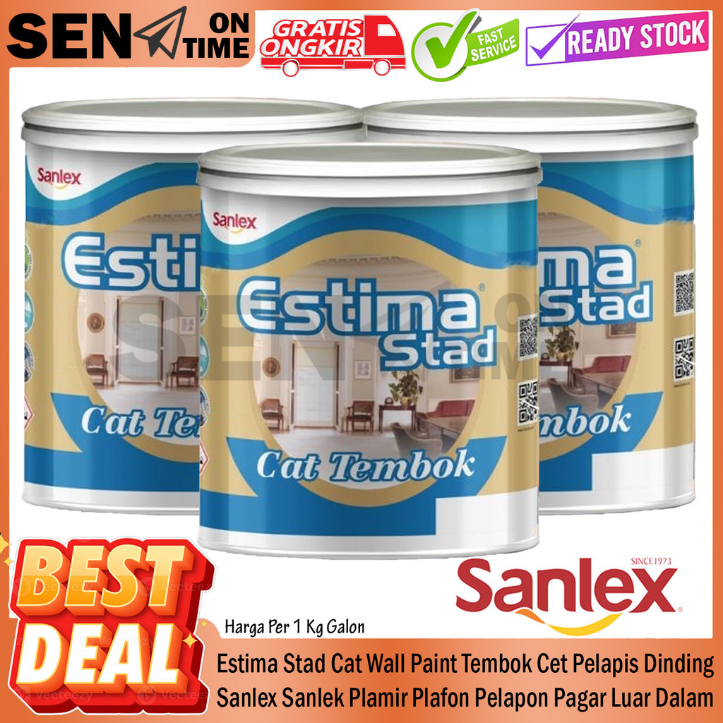 Jual Estima Stad Cat Tembok Pelapis Dinding Sanlex Wall Paint Cet ...