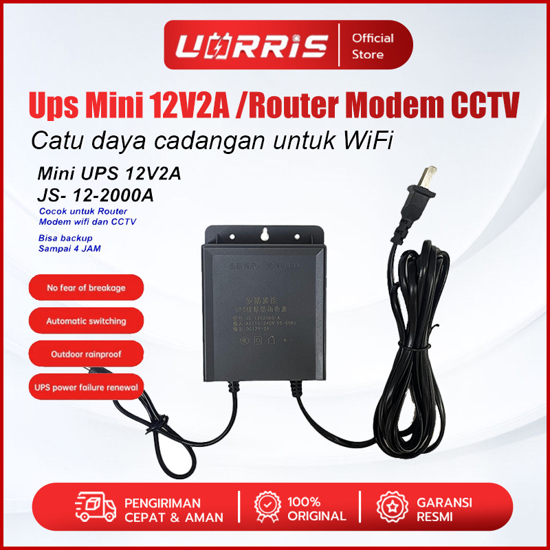 Jual UORRIS Ups Mini 12V2A /Router Modem CCTV /Catu daya cadangan untuk ...