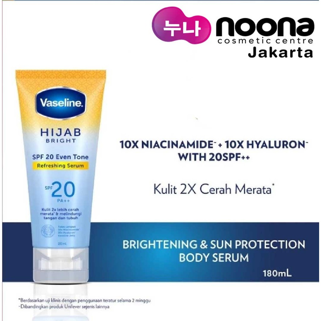 Jual VASELINE HIJAB BRIGHT SPF 20 EVEN TONE REFRESHING SERUM 180ML | Shopee Indonesia