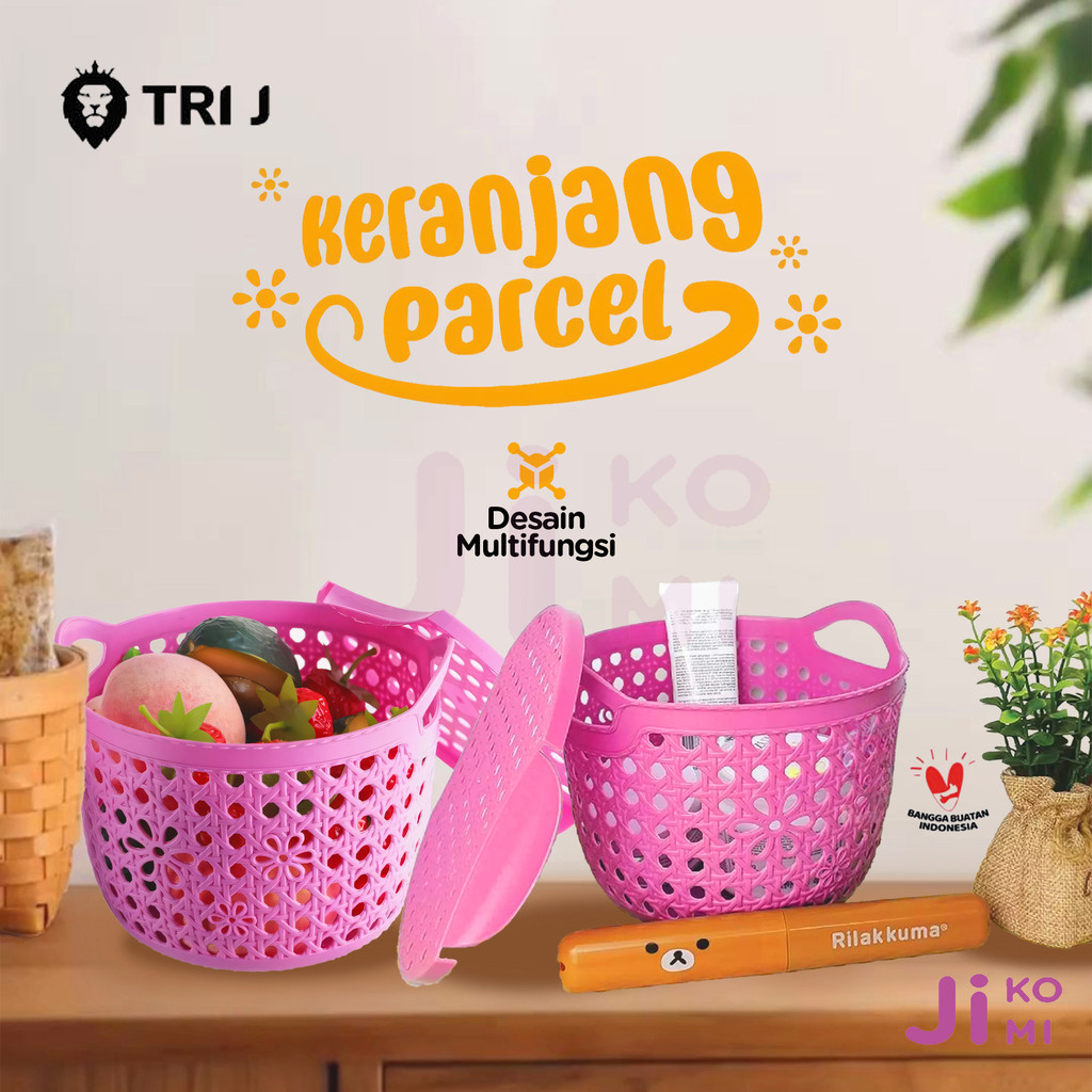 Jual KERANJANG PARCEL PLASTIK ROTAN + TUTUP TRI J Mini Container ...