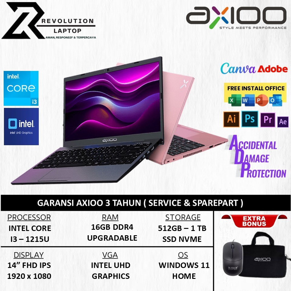 Jual Laptop Axioo Mybook Z6 Metal Intel Core i3 1215U Ram 16GB 1TB SSD FHD IPS Windows 11 ...