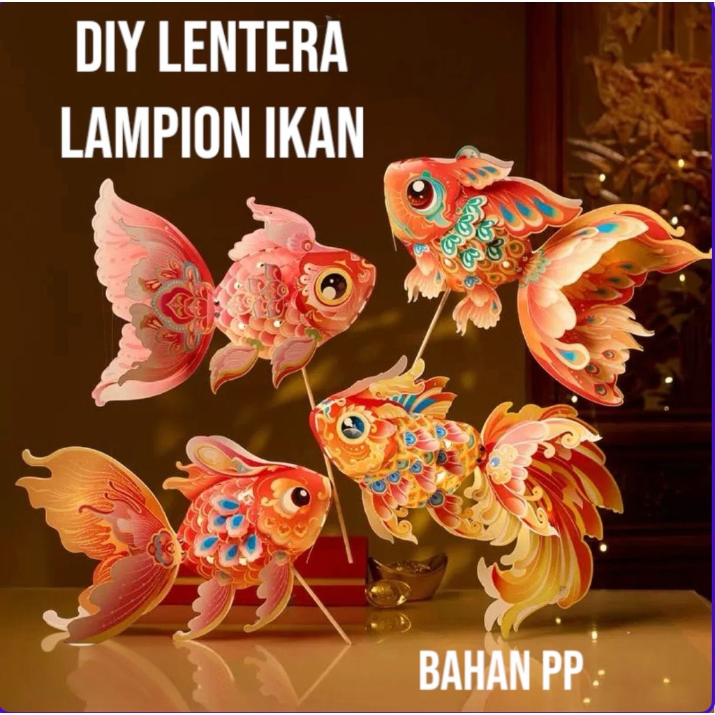 Jual DIY Lentera Lampion bentuk ikan Koi Emas Prakarya Anak / DIY gold ...