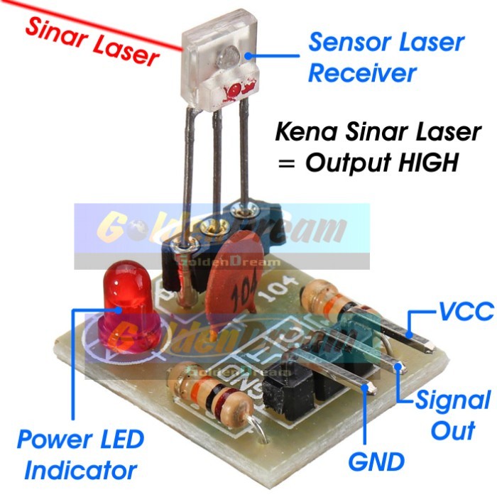 Jual Modul Sensor Penerima Sinar Laser Receiver Detektor Deteksi Non ...